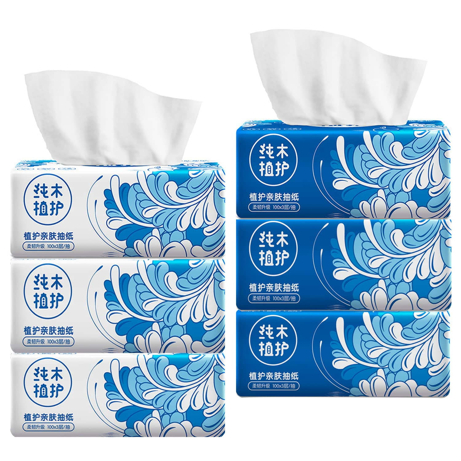 Pack of 6, Small SBF3 Facial Tissues, Toilet Paper, Disposable Napkins ...