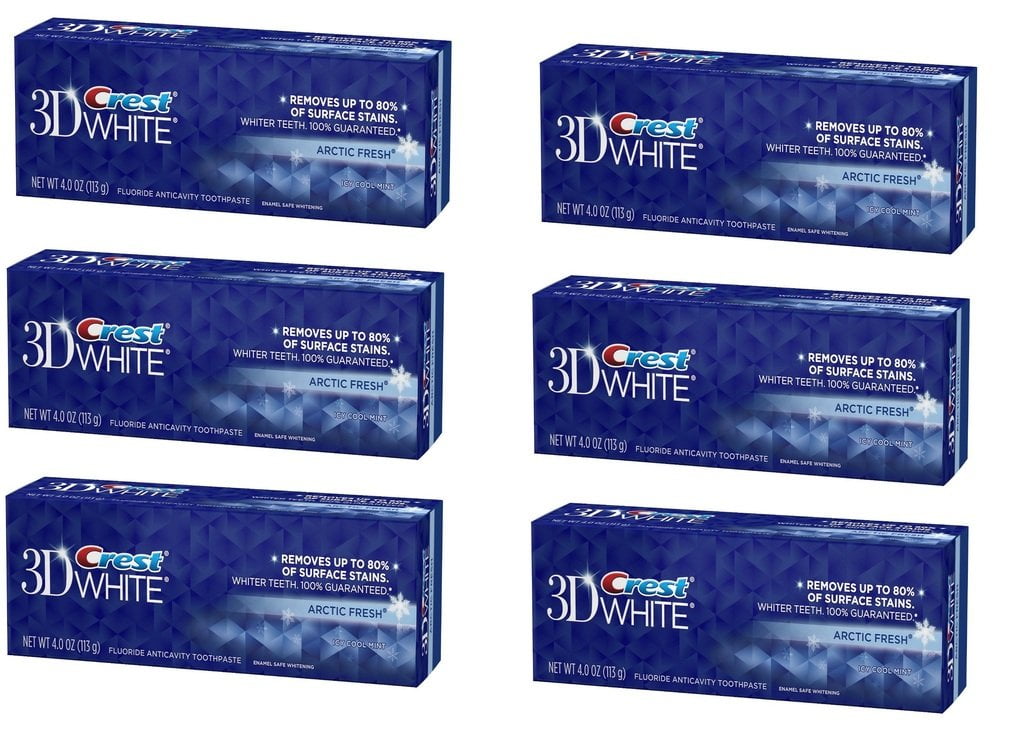 (Pack of 6 Tubes) Crest 3D White Anti-Cavity Teeth Whitening Toothpaste ...