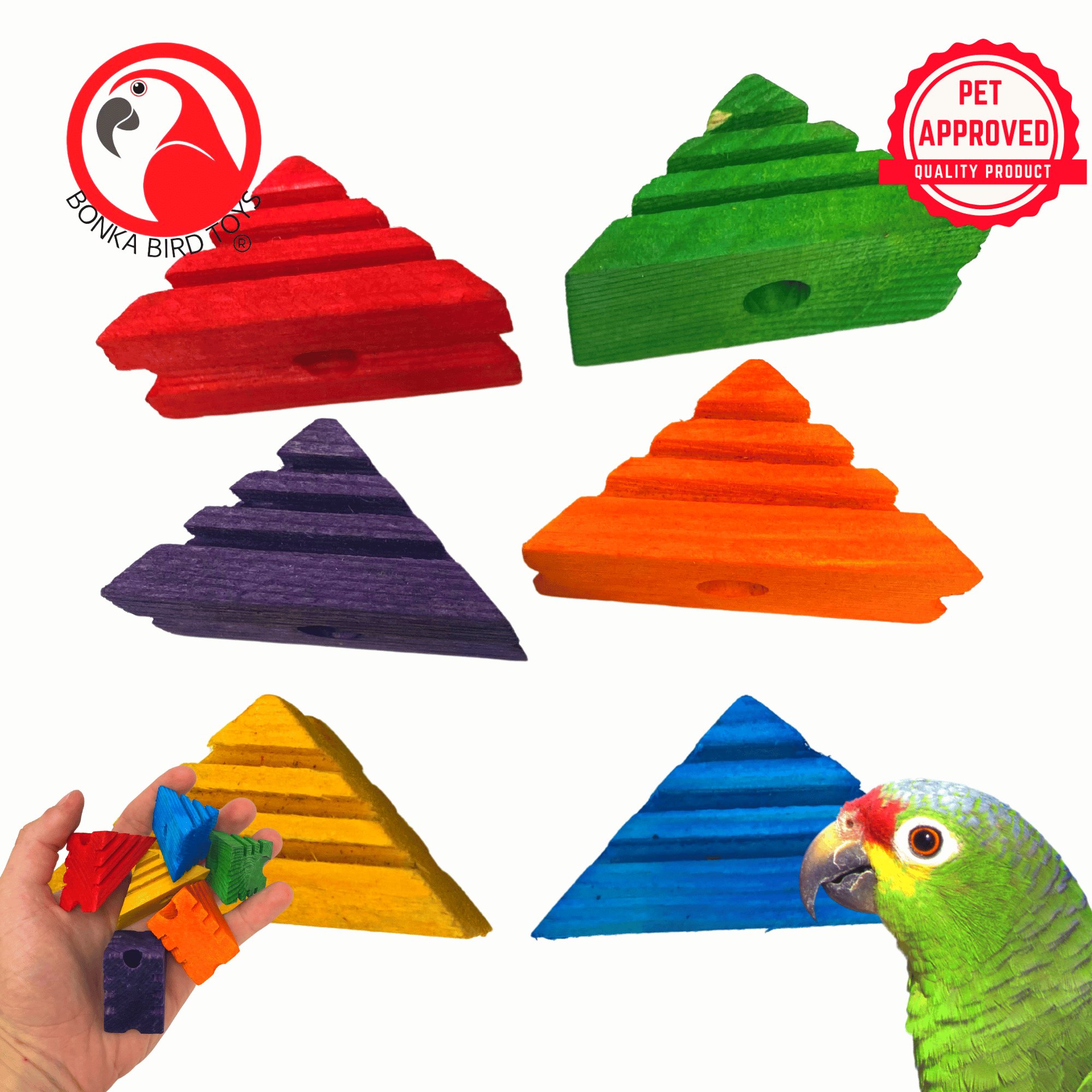 Pack 6 Wooden Triangle Blocks Style: 2503 Small - Walmart.com