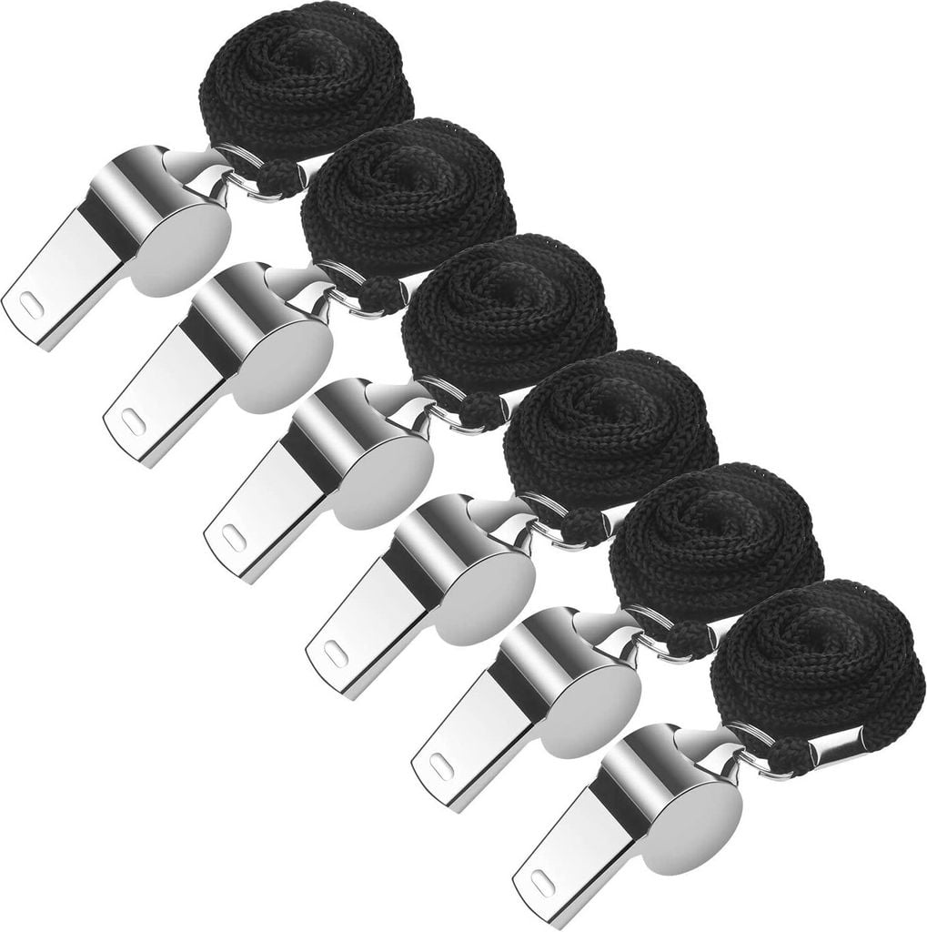 Pack of 6 stainless steel whistles, metal sports whistle, trainer ...