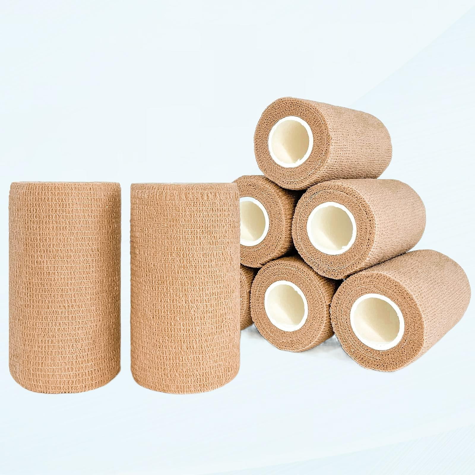 [Pack of 8 4 inches x 5 yards] Beige Self-Adhesive Adhesive Bandage ...