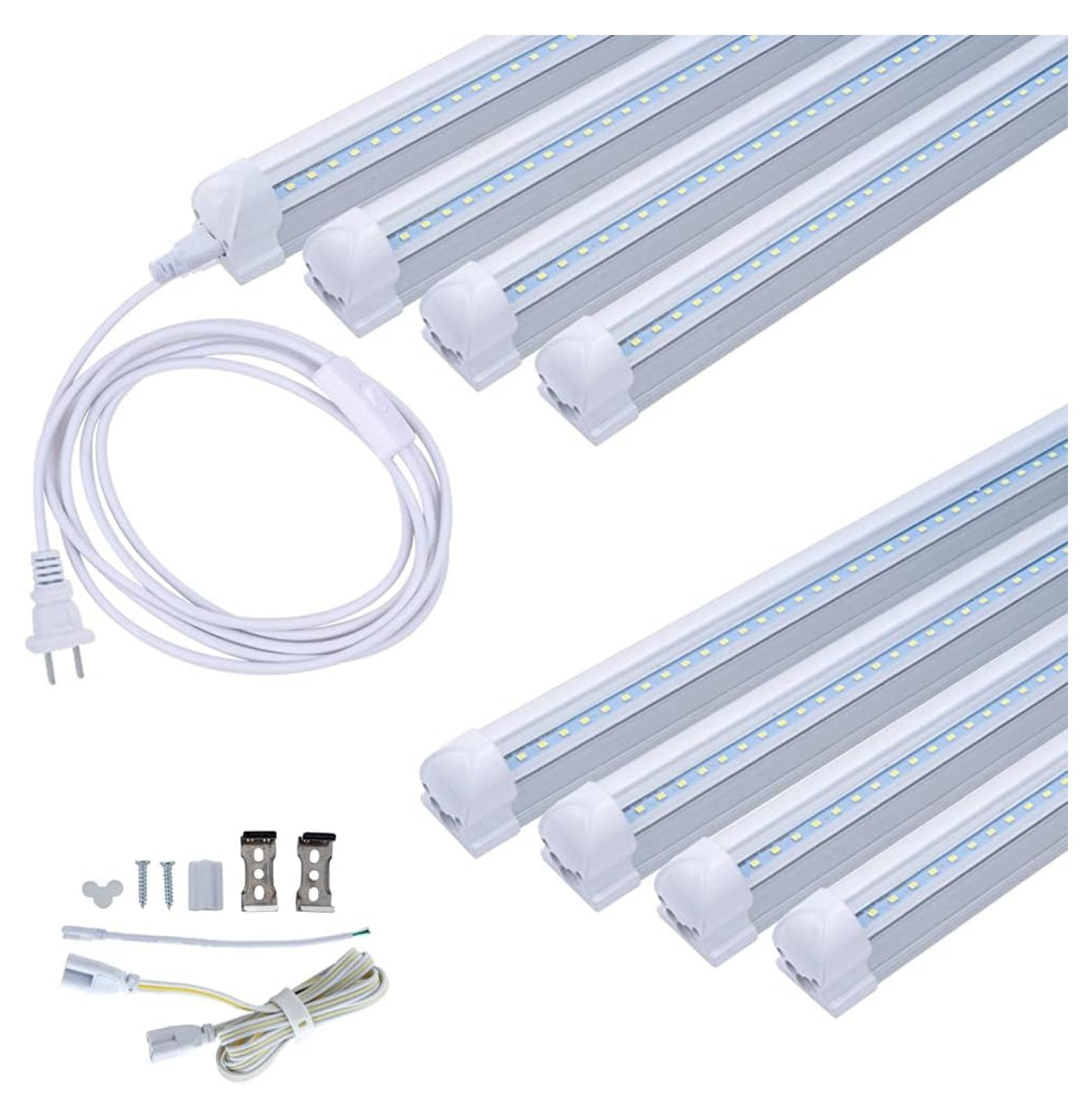 (Pack of 8) 4FT LED Shop Light 24W 4 Foot T8 Integrated Tube Light ...