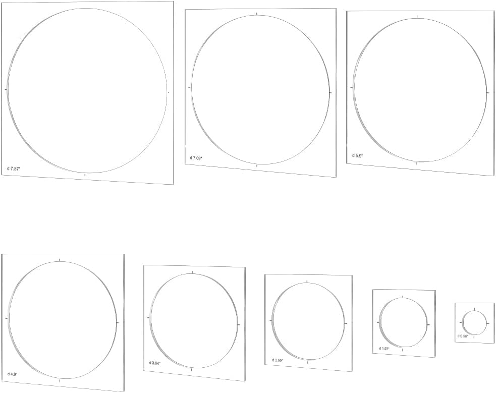 Pack of 8 Router Templates Circle Inlay Templates Acrylic Router Jig ...