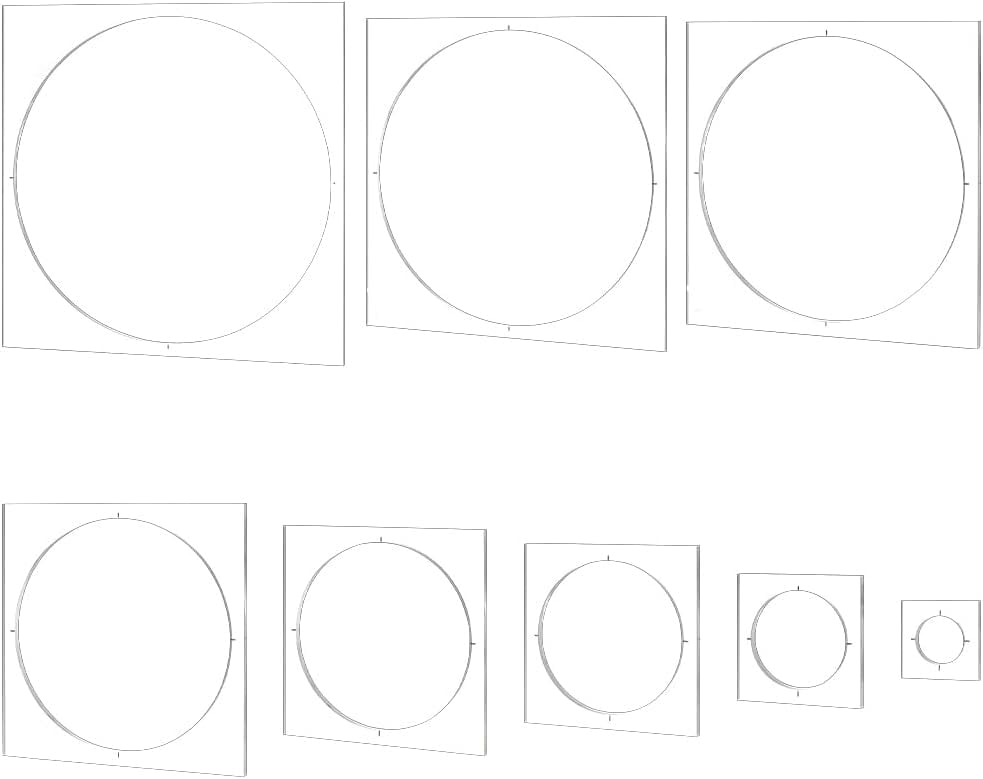 Pack of 8 Router Templates Circle Inlay Templates Acrylic Router Jig ...