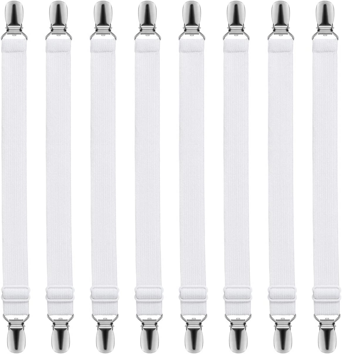 Pack of 8 Sheet Clamps Adjustable Ironing Board Cover Clamps for Bed ...