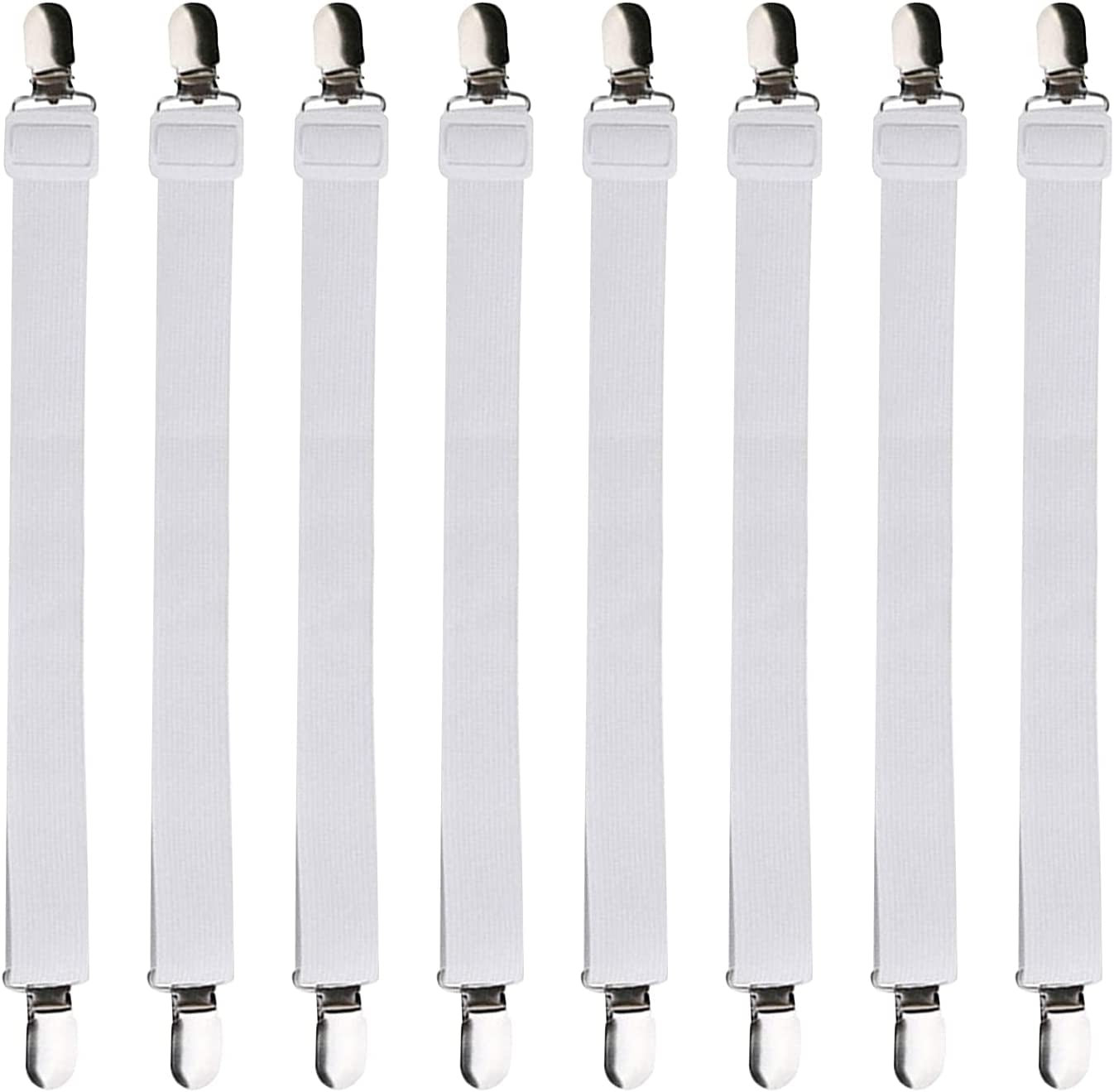 Pack of 8 adjustable sheet stretchers, elastic bed sheet stretchers ...