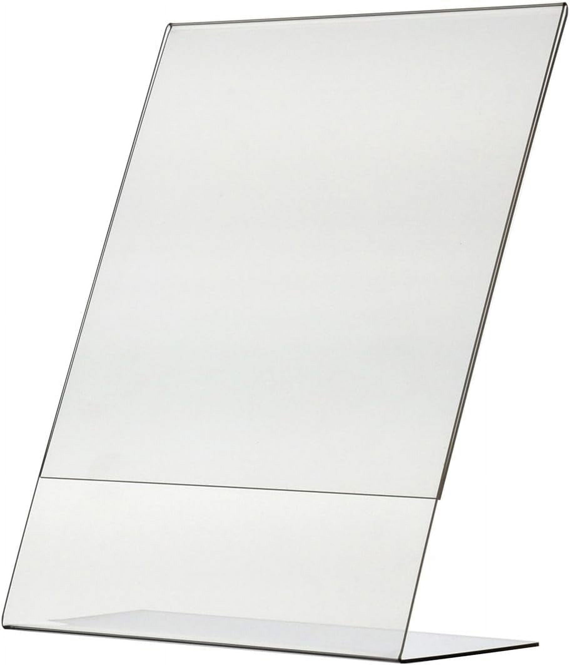 Pack) 8½" x 11" Clear Slant Back Ad/Sign Holder, Plastic Slanted ...