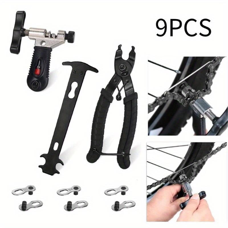 Pack Of 9 Complete Bike Chain Repair Kit,durable Stainless Steel Tools With Master Link Pliers ...