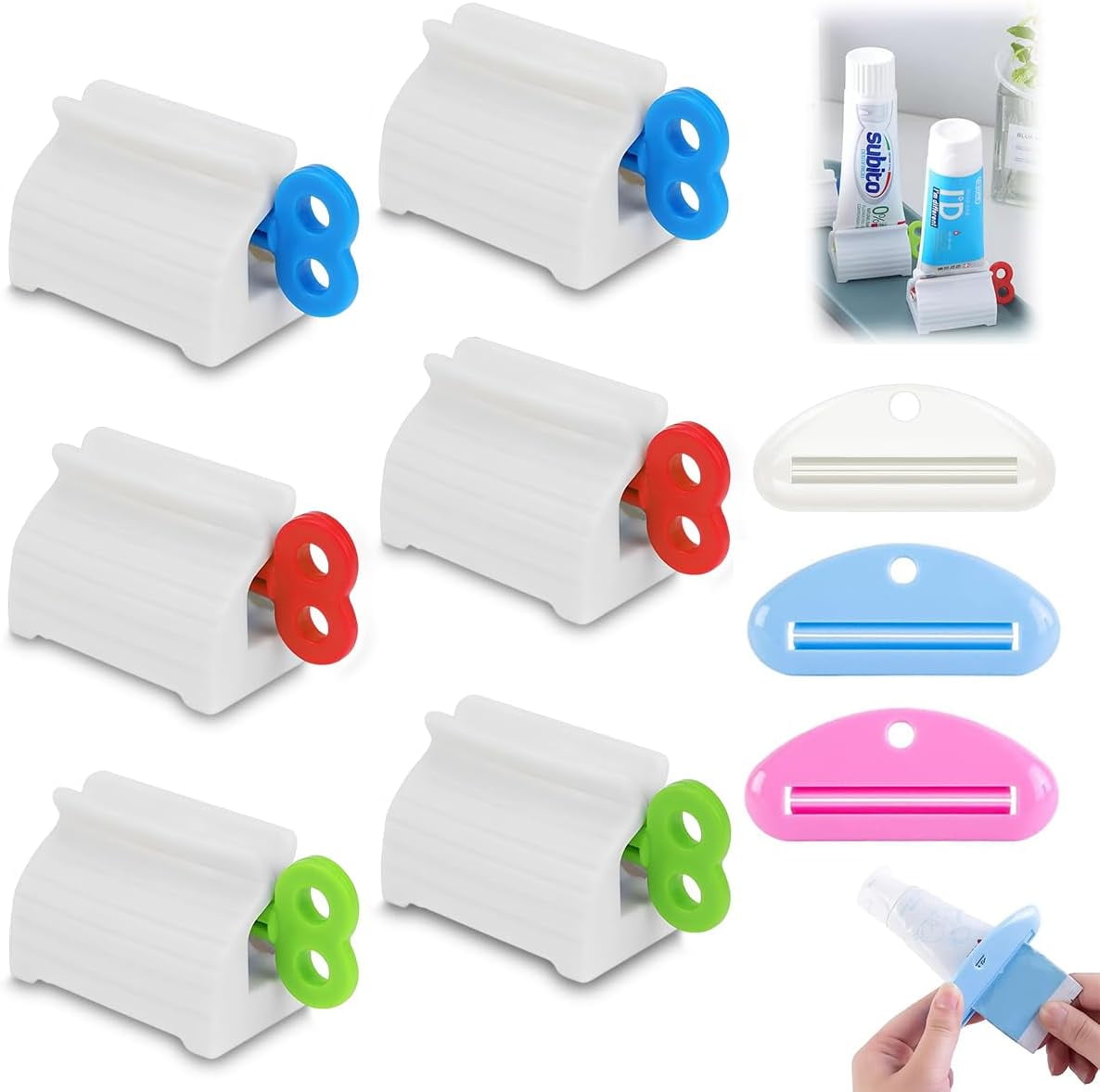 Pack of 9 toothpaste squeezer, toothpaste dispenser, toothpaste ...