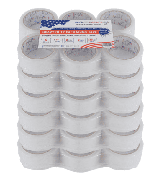 Pack of America Packing Tape, 36 Rolls 110yd (330 feet) 2 mil Thick 1. ...