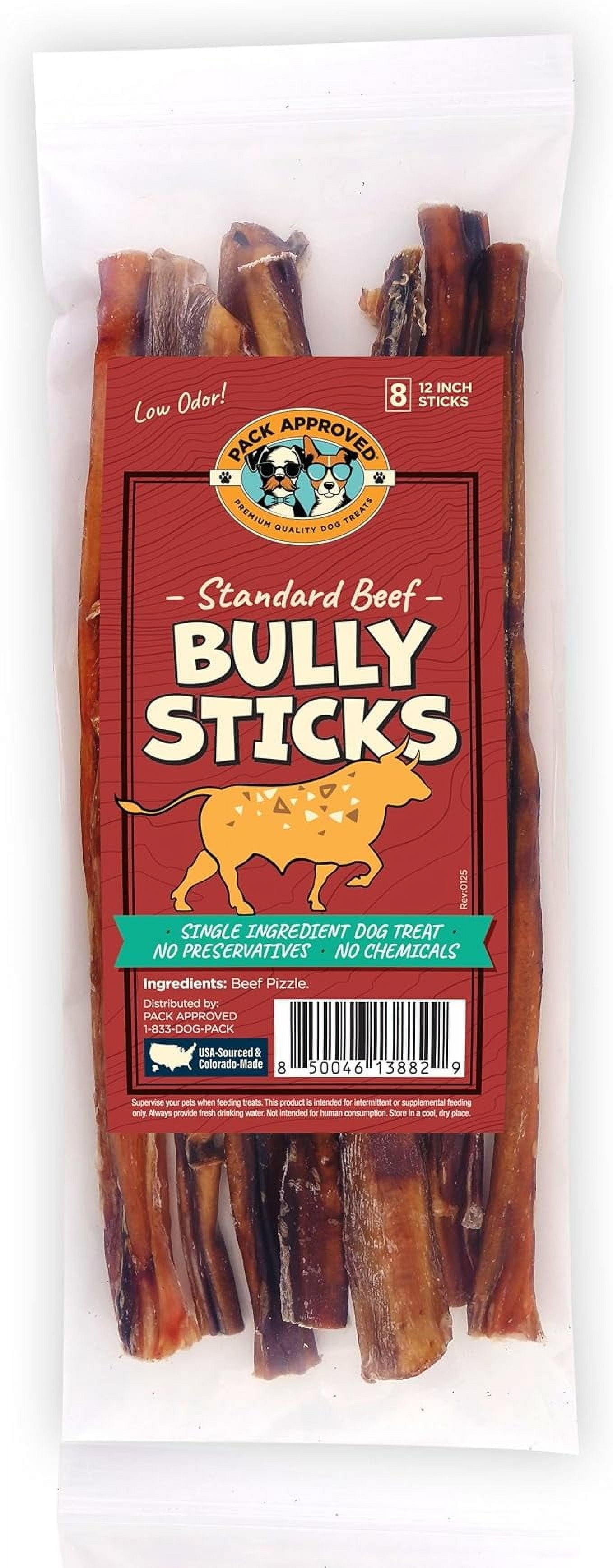 Pack Approved Standard Beef Bully Sticks for Large Dogs - Long Lasting ...