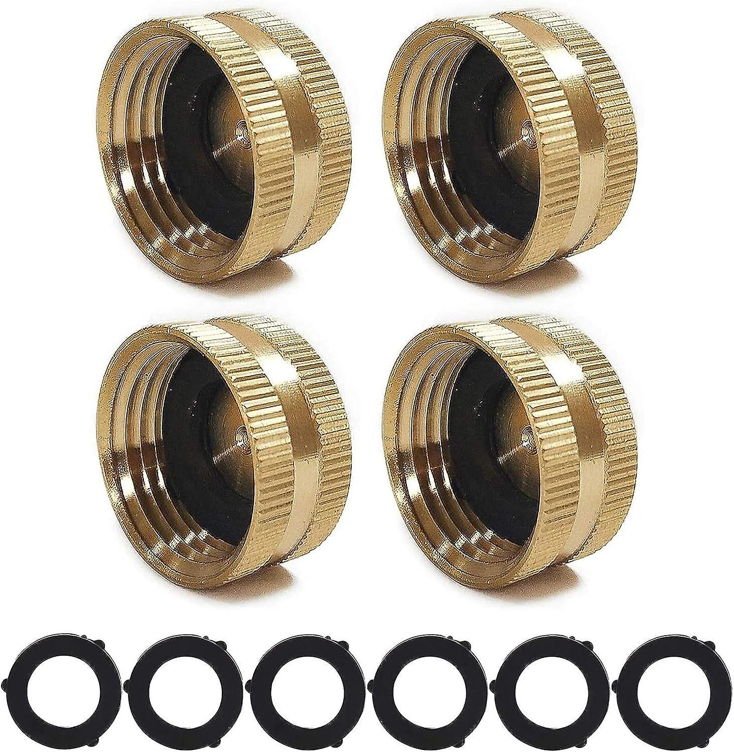 Pack Brass Garden Hose Caps, 3/4 Inch Brass End Cap for Garden Hose ...