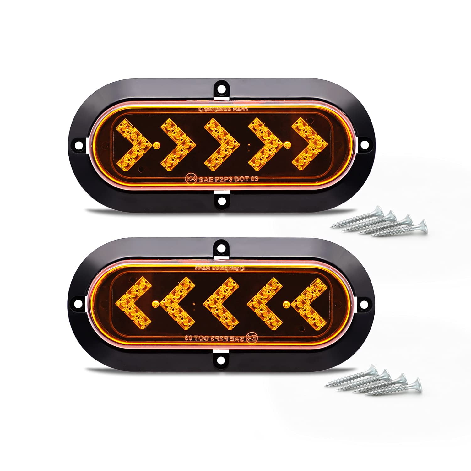 (Pack CM31 of 2 6 Inch Oval ARROW Amber Light Turn Signal Tail ...