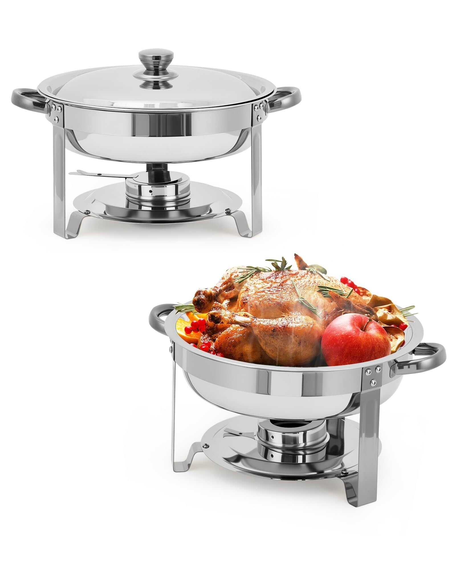 Pack Chafing Dishes for Buffet, 5 QT Round Buffet Servers and Food ...