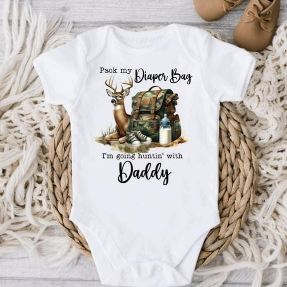 Pack My Diaper Bag I'M Going Fishing With Daddy Baby Bodysuit, Gender ...