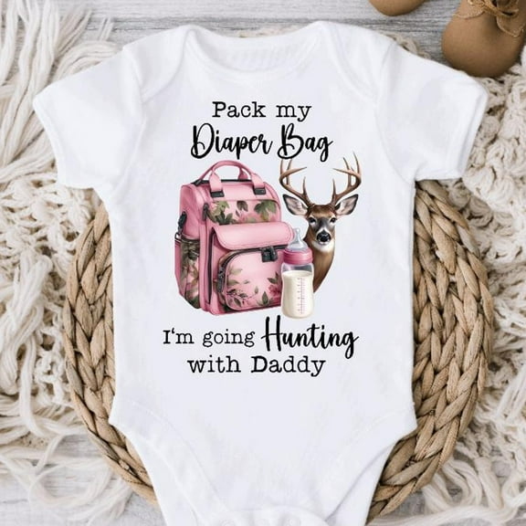Pack My Diaper Bag I'M Going Fishing With Daddy Baby Bodysuit, Gender ...