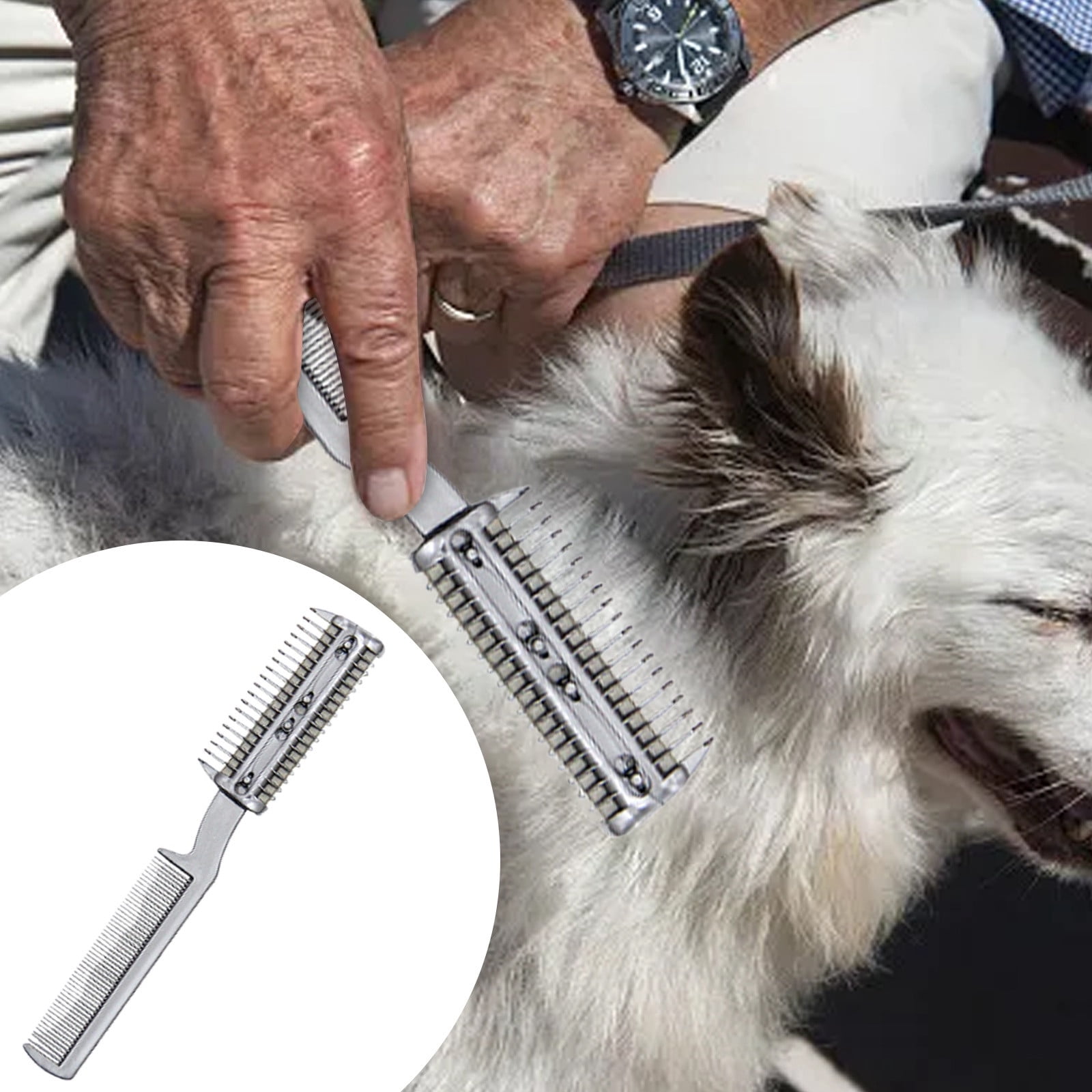 Pack Dog Combs with Rounded Ends Stainless Steel Teeth, Cat Comb for ...