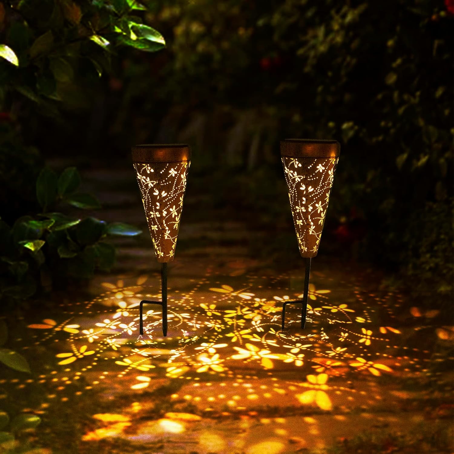 Pack Dragonfly Solar Garden Pathway Lights Outdoor,Metal Garden ...