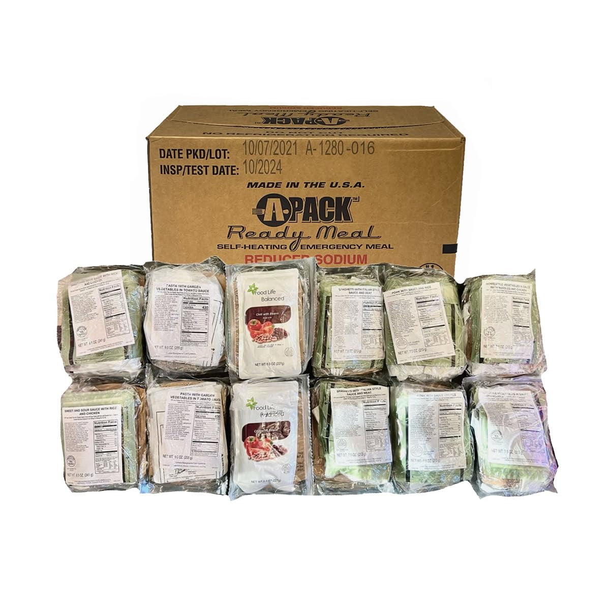 A Pack FEMA MREs - Emergency Meal Kits with 12 Meals that are ready to ...