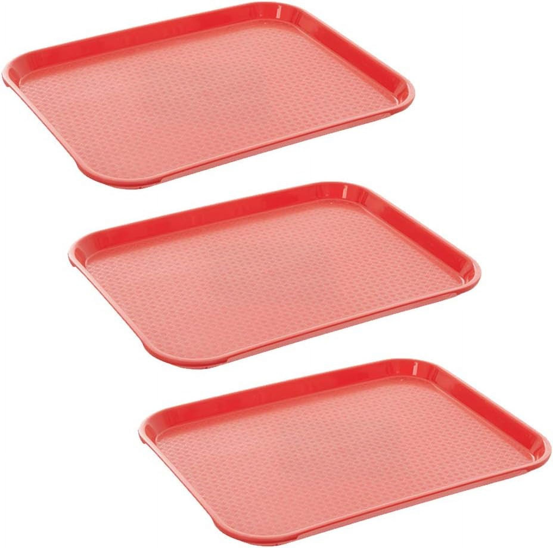 Pack) Fast Food Tray 10 x 14 Orange Rectangular Polypropylene Serving ...