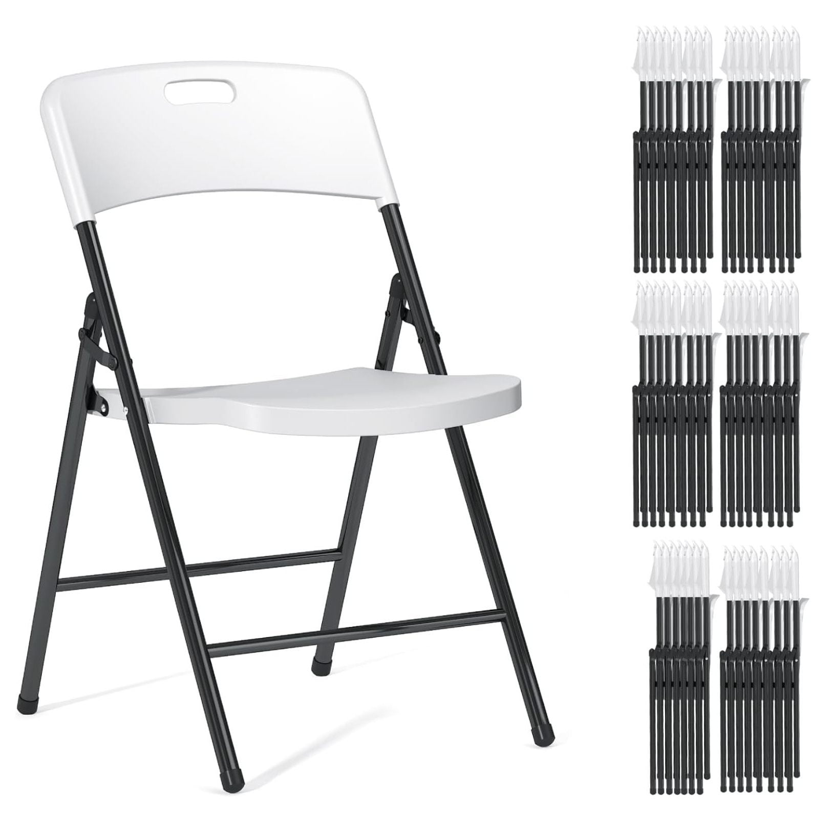 Pack Folding Chairs, 700lbs Capacity Heavy Duty Folding Chair with ...