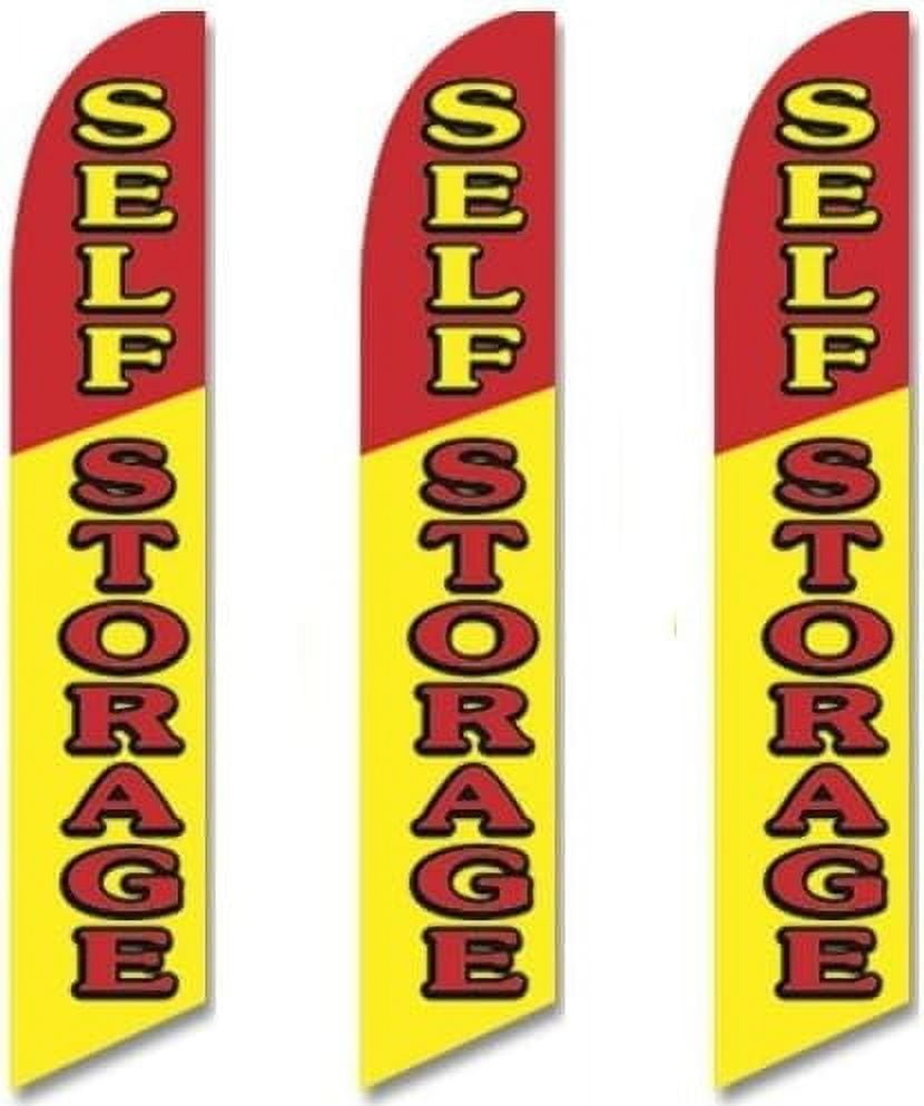 Pack Full Sleeve Swooper Flags SELF STORAGE Alternating Yellow Red ...