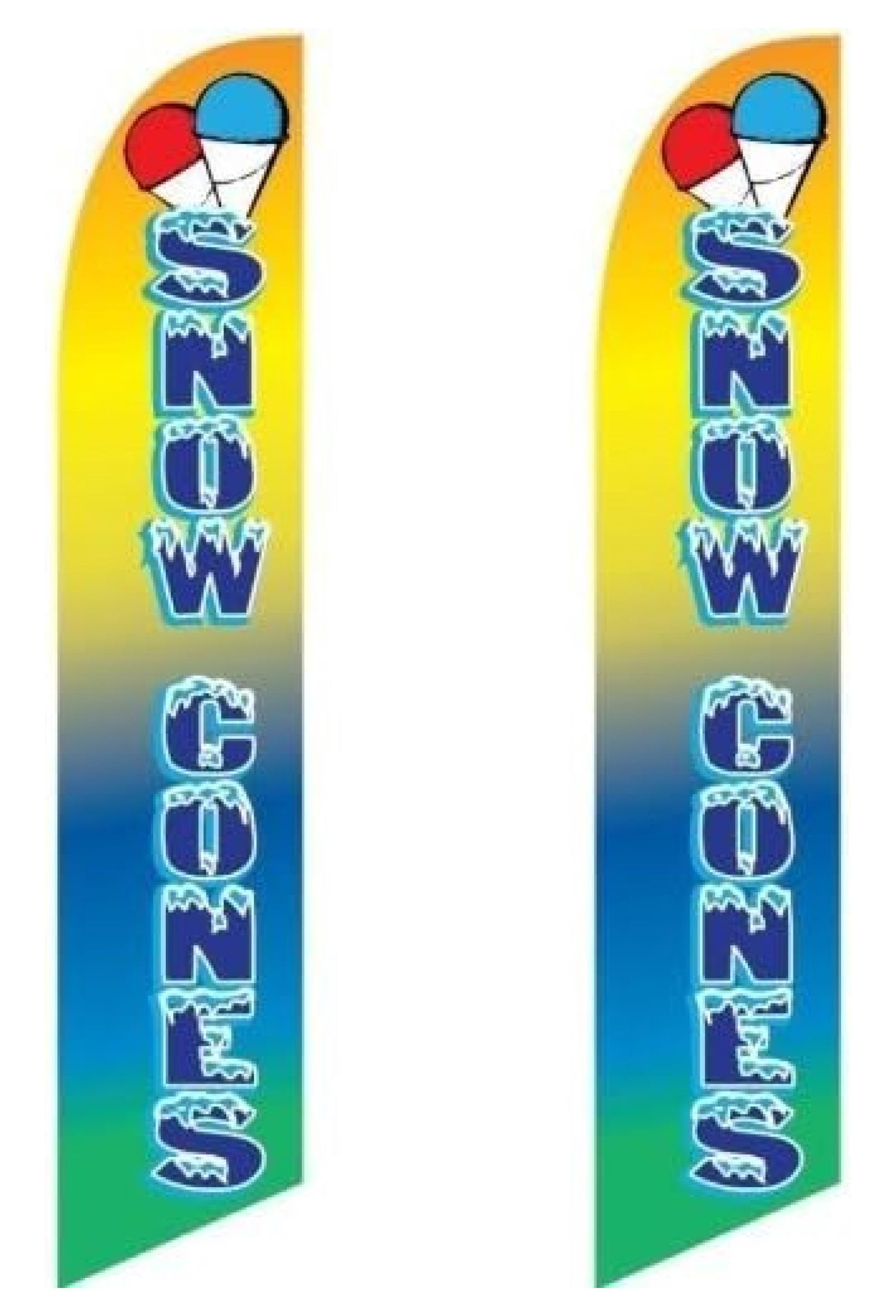 Pack Full Sleeve Swooper Flags SNOW CONES Multi-Color w Snow Cones ...