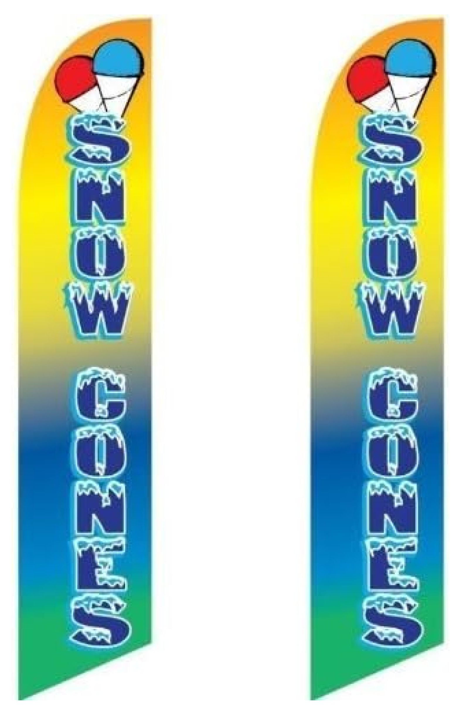 Pack Full Sleeve Swooper Flags SNOW CONES Multi-Color w Snow Cones ...