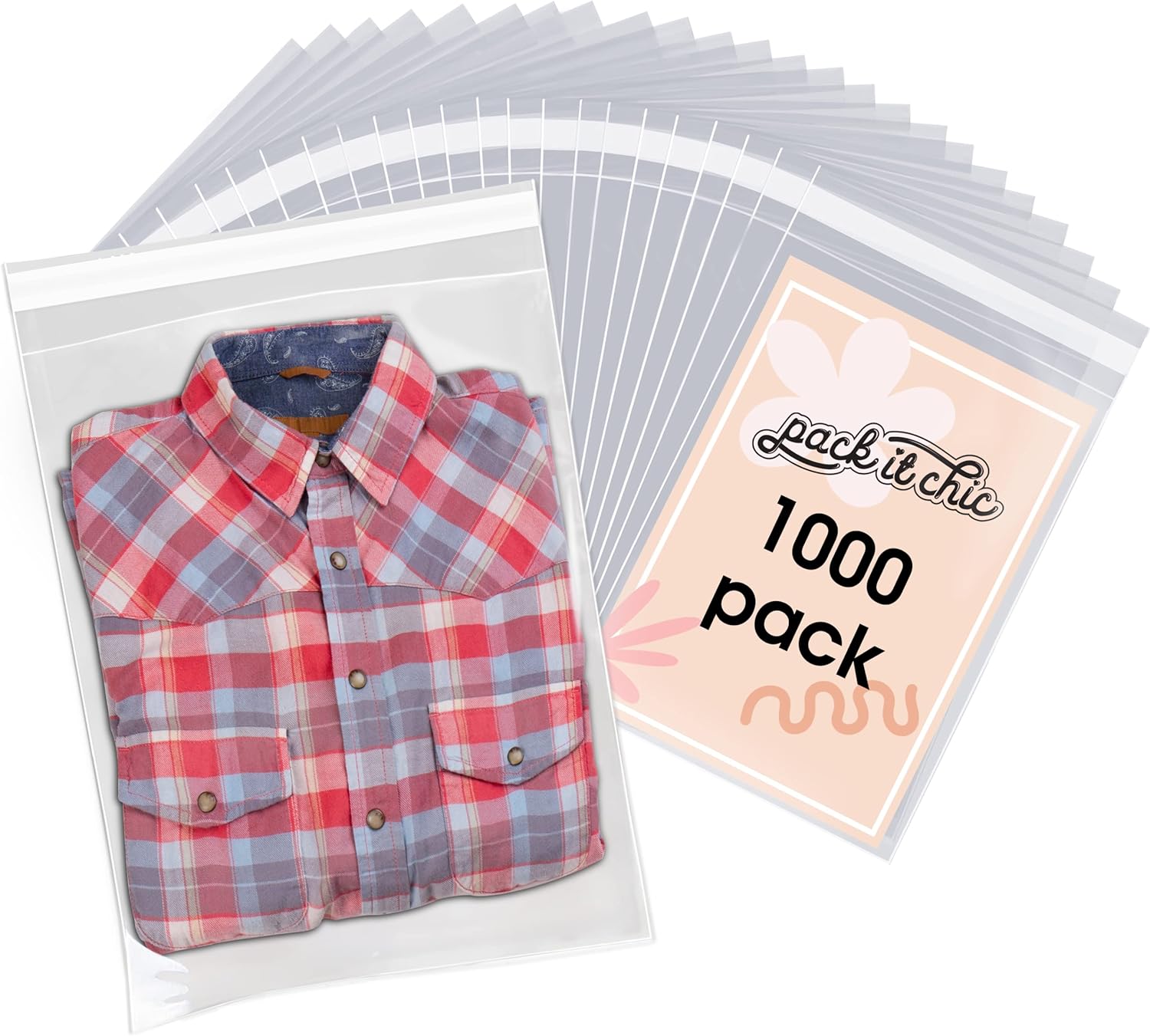 Pack It Chic - 10” X 13” (1000 Pack) Resealable Cello Bags for Prints ...
