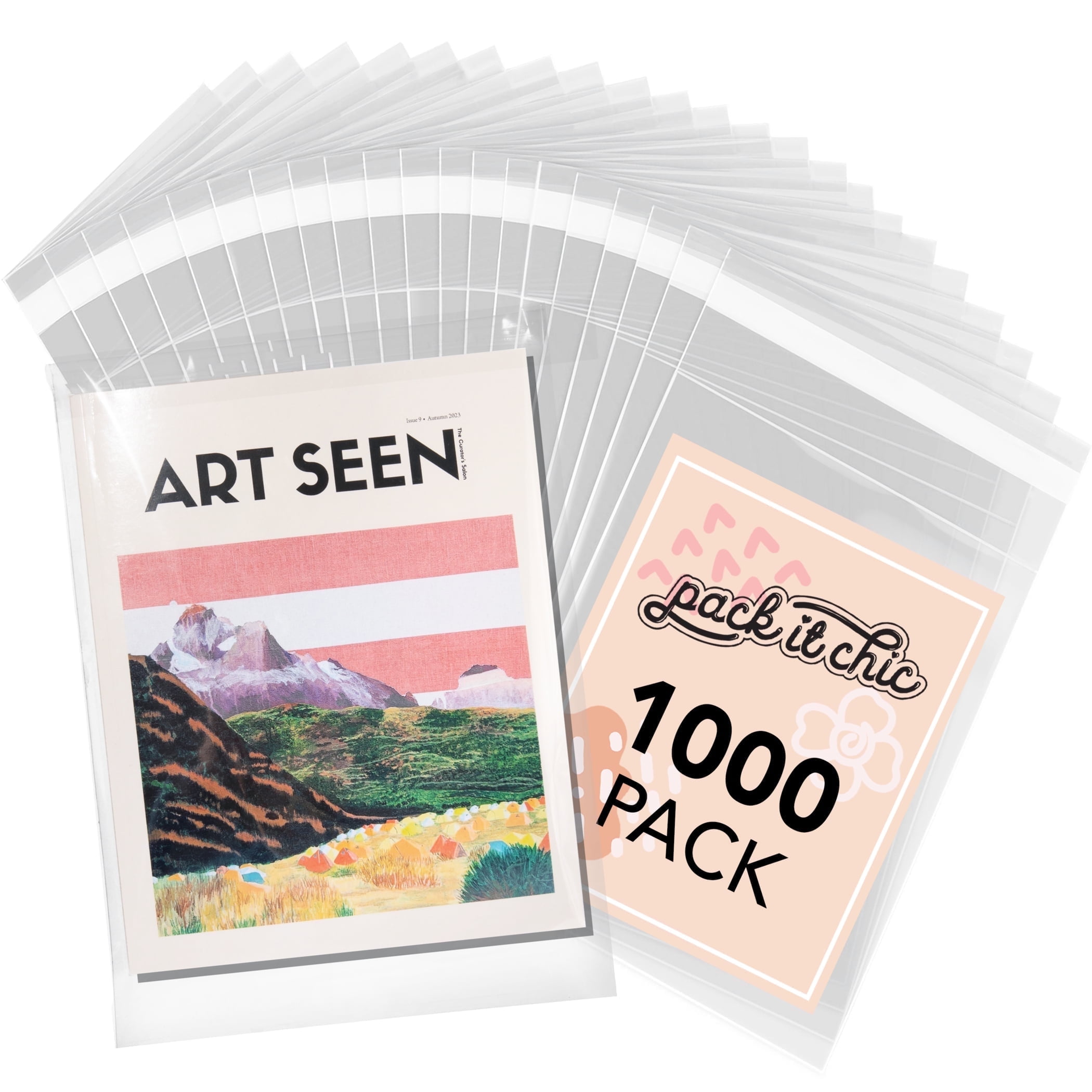Pack It Chic Clear Resealable Polypropylene Bags, 9x12, Self Seal, 1000 ...