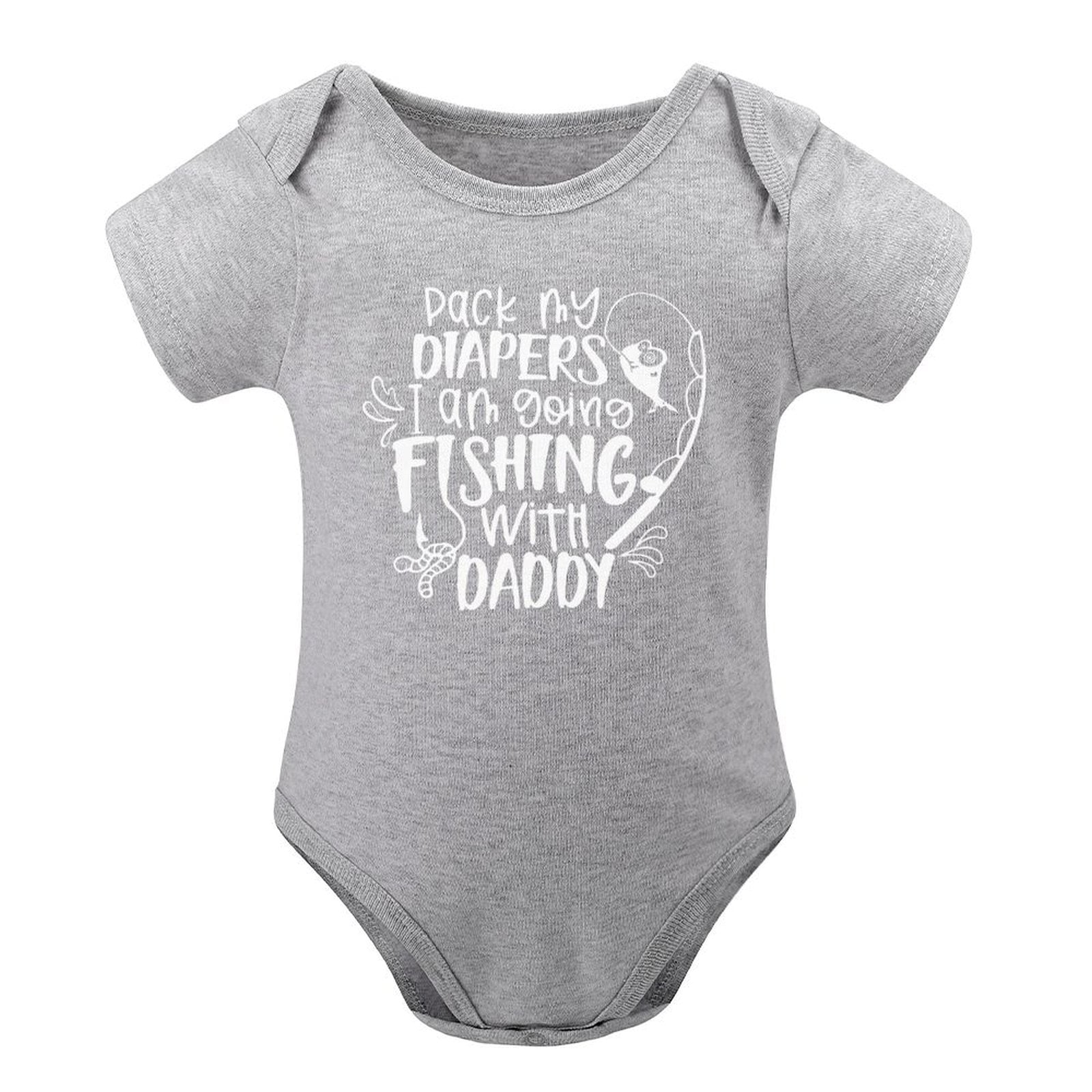 Pack My Diapers I'm Going Fishing with Daddy - Funny Baby Boy Bodysuit ...