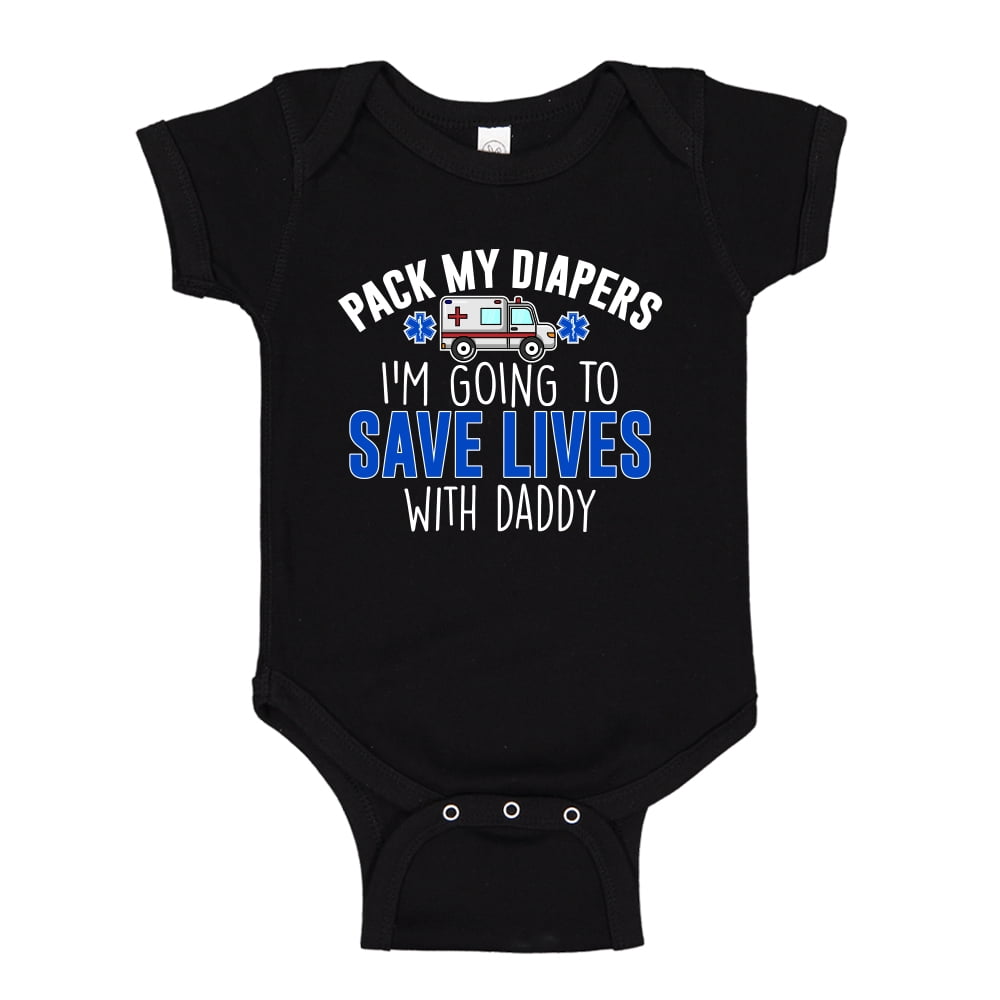 Pack My Diapers I'm Going To Save Lives With Daddy Baby Bodysuit One ...