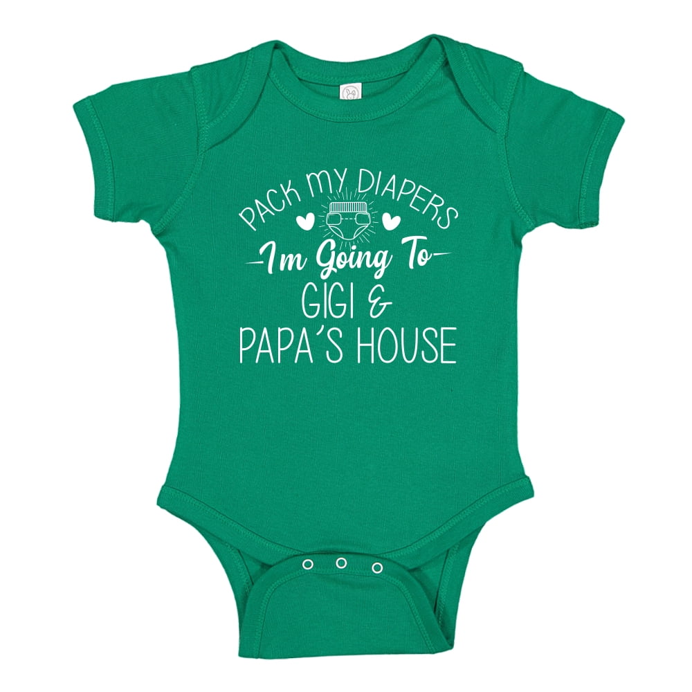 Pack My Diapers I'm Going to Gigi and Papa's House Baby Bodysuit One ...