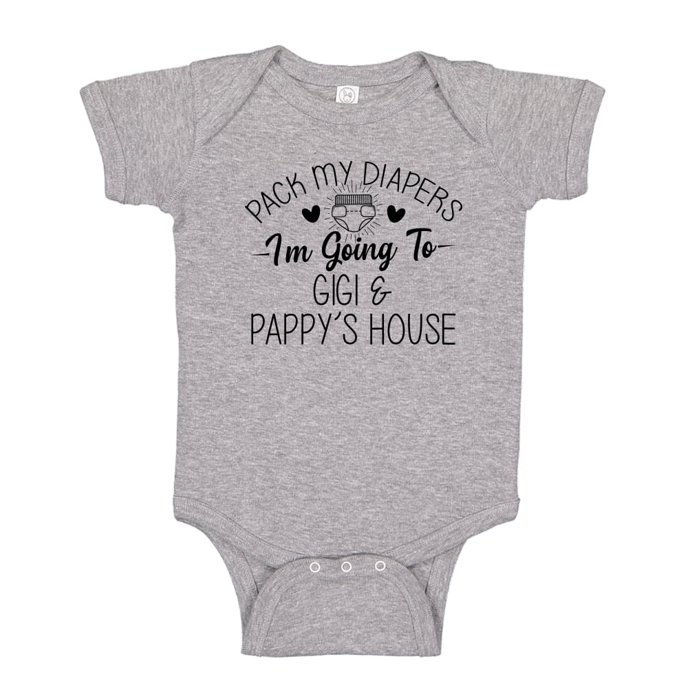 Pack My Diapers I'm Going to Gigi and Pappy's House Baby Bodysuit One ...