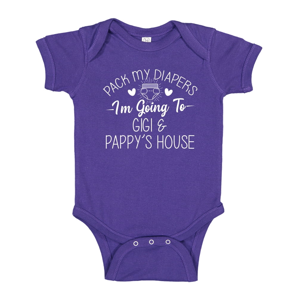Pack My Diapers I'm Going to Gigi and Pappy's House Baby Bodysuit One ...