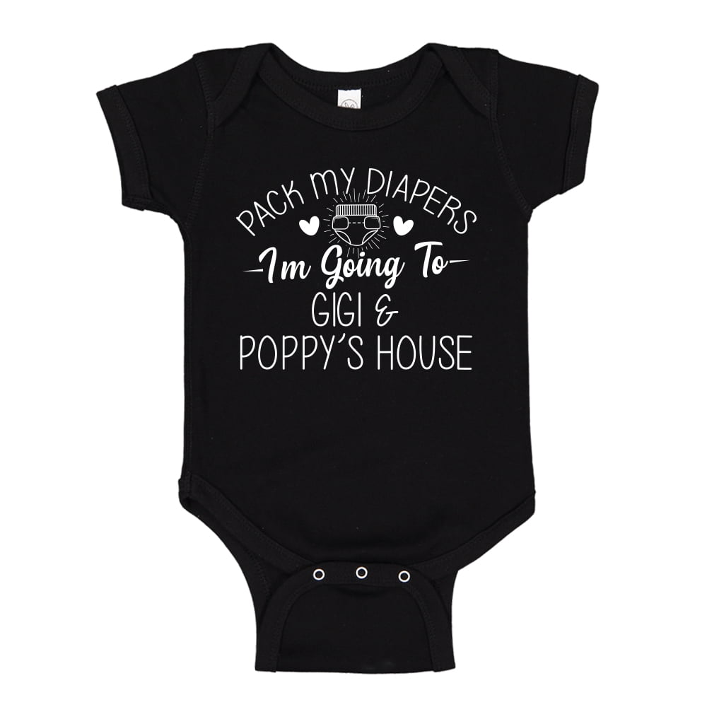Pack My Diapers I'm Going to Gigi and Poppy's House Baby Bodysuit One ...