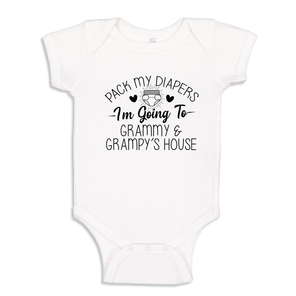 Pack My Diapers I'm Going to Grammy and Grampy's House Baby Bodysuit ...