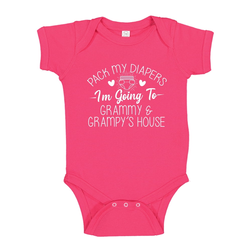 Pack My Diapers I'm Going to Grammy and Grampy's House Baby Bodysuit ...