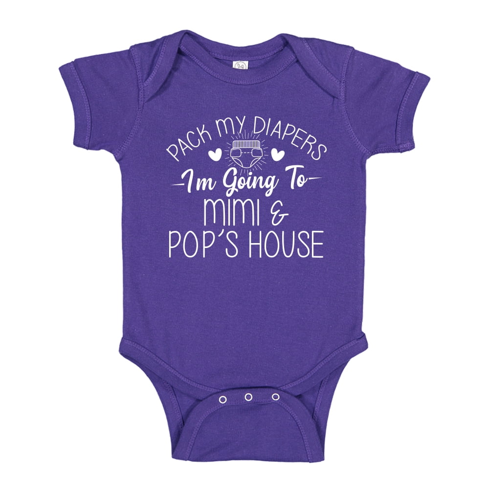 Pack My Diapers I'm Going to Mimi and Pop's House Baby Bodysuit One ...