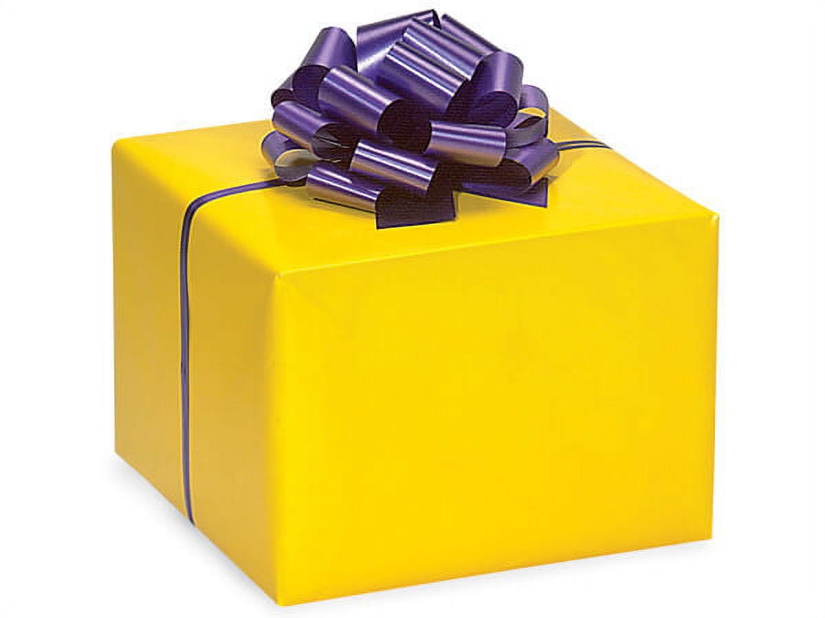 Pack Of 1, 24" X 85' Yellow Solid Gloss Color Gift Wrap Paper Roll For ...