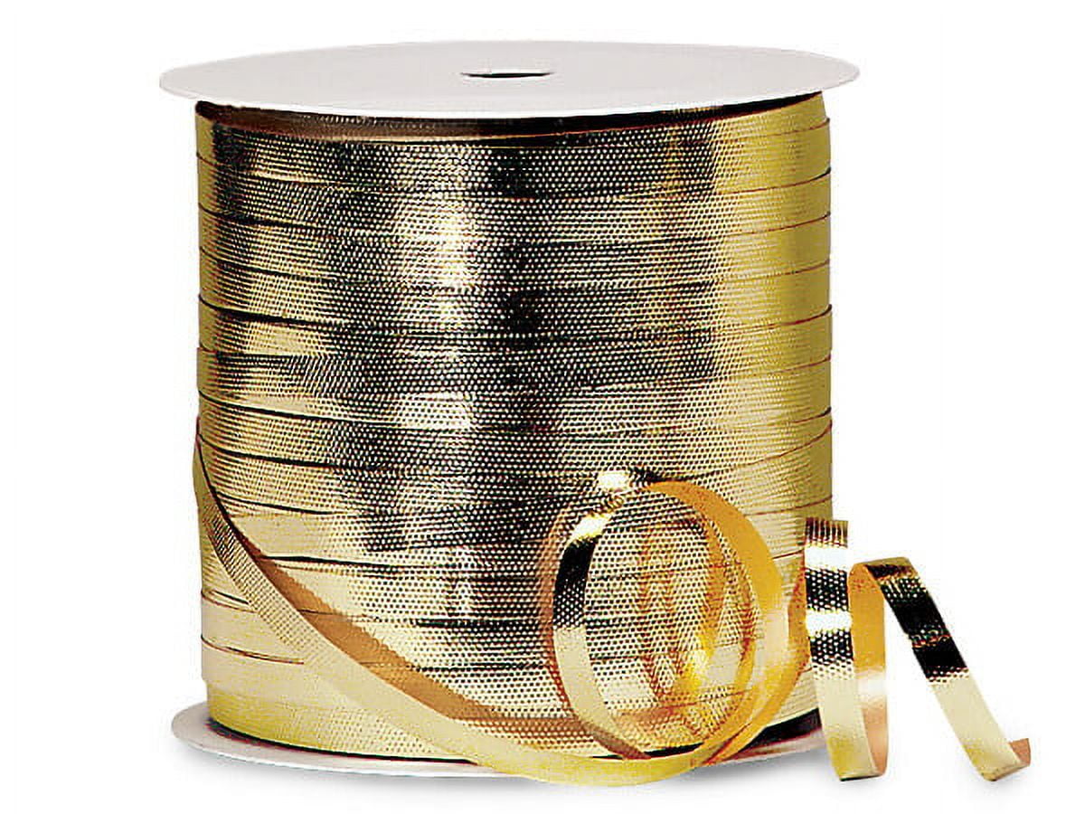 Pack Of 1, Solid Metallic Gold Embossed Deluxe Curling Ribbon 3/16" X ...