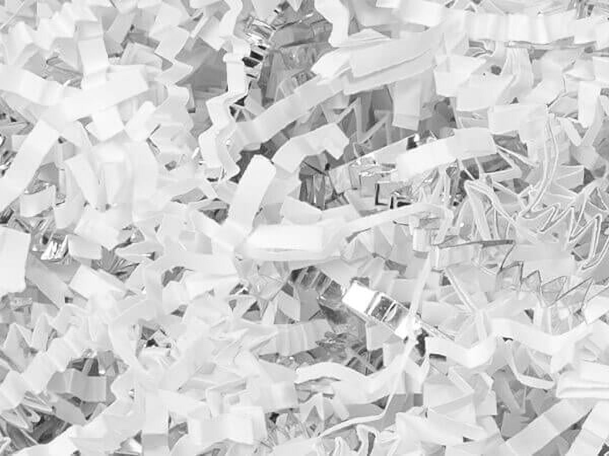 Pack Of 1, Solid White & Silver Crinkle Cut™ Shred (Spring-Fill® / Zig ...