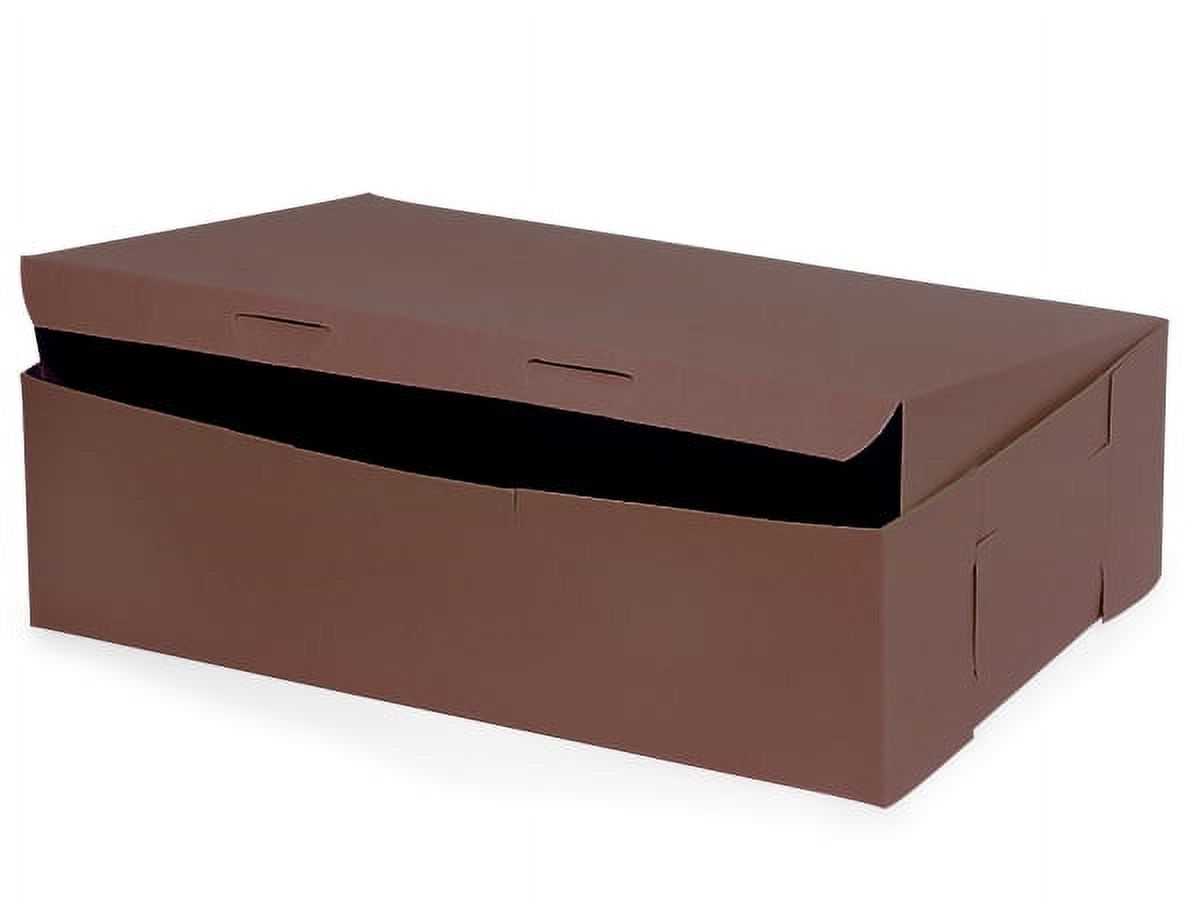 Pack Of 10 14 X 10 X 4 Chocolate Bakery Boxes 1 Piece Lock Corner Box