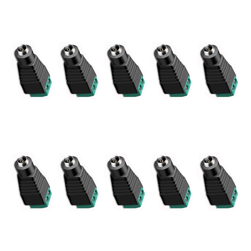 Pack Of 10 DC12V-24V Power Plugs Connectors 5.5x2.1mm Female Power ...