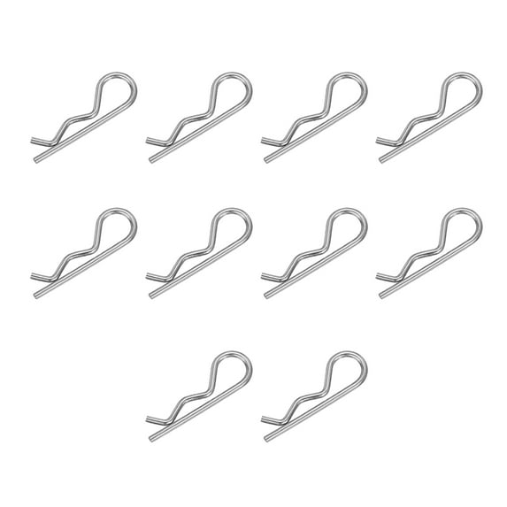 Pack Of 10 Ear Shaped Spring Cotter Pins Steel Retaining Clips ...