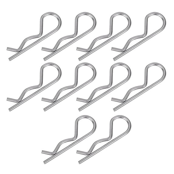 Pack Of 10 Ear Shaped Spring Cotter Pins Steel Retaining Clips ...