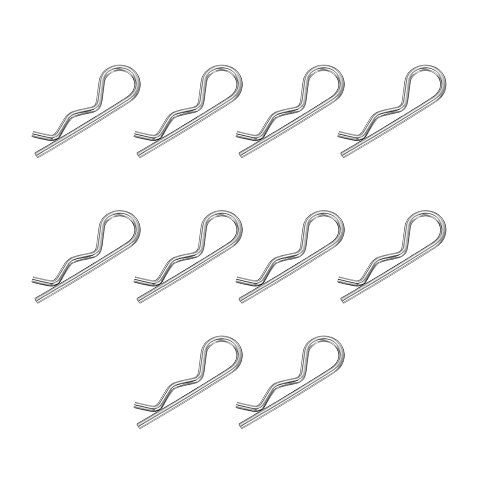 Pack Of 10 Ear Shaped Spring Cotter Pins Steel Retaining Clips ...