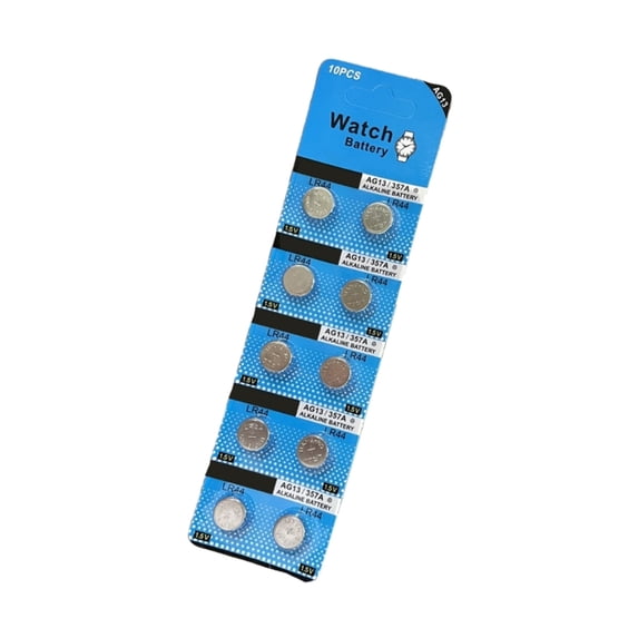 Pack Of 10 LR44 Alkaline Button Cell Batteries for Watches and Small ...