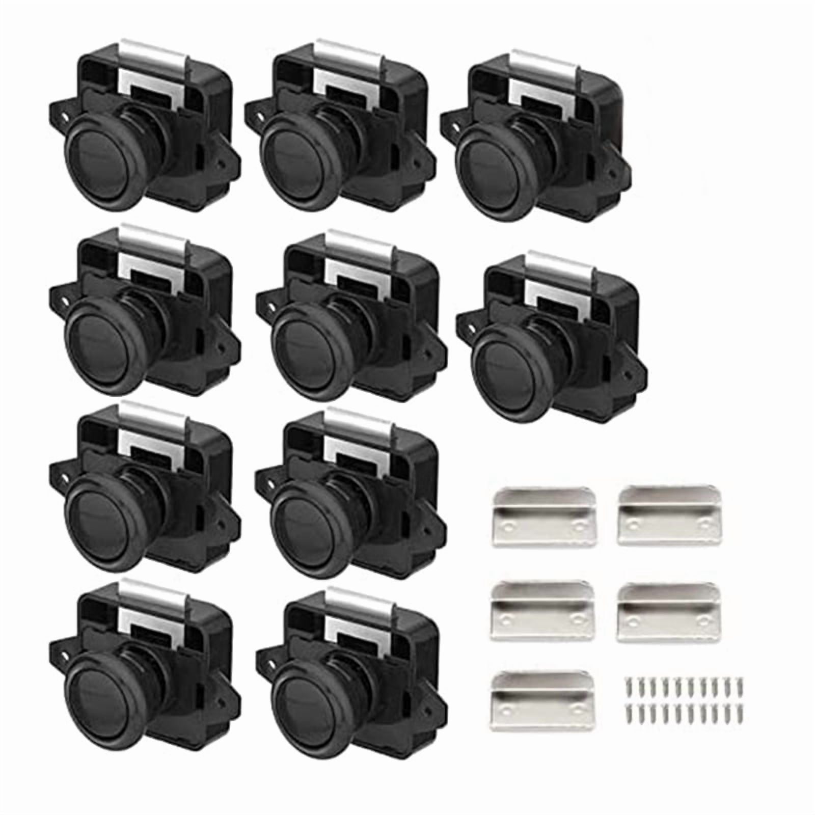 Pack Of 10 Locks, Metal Push Button Door Locks Furniture Locks Cabinet ...