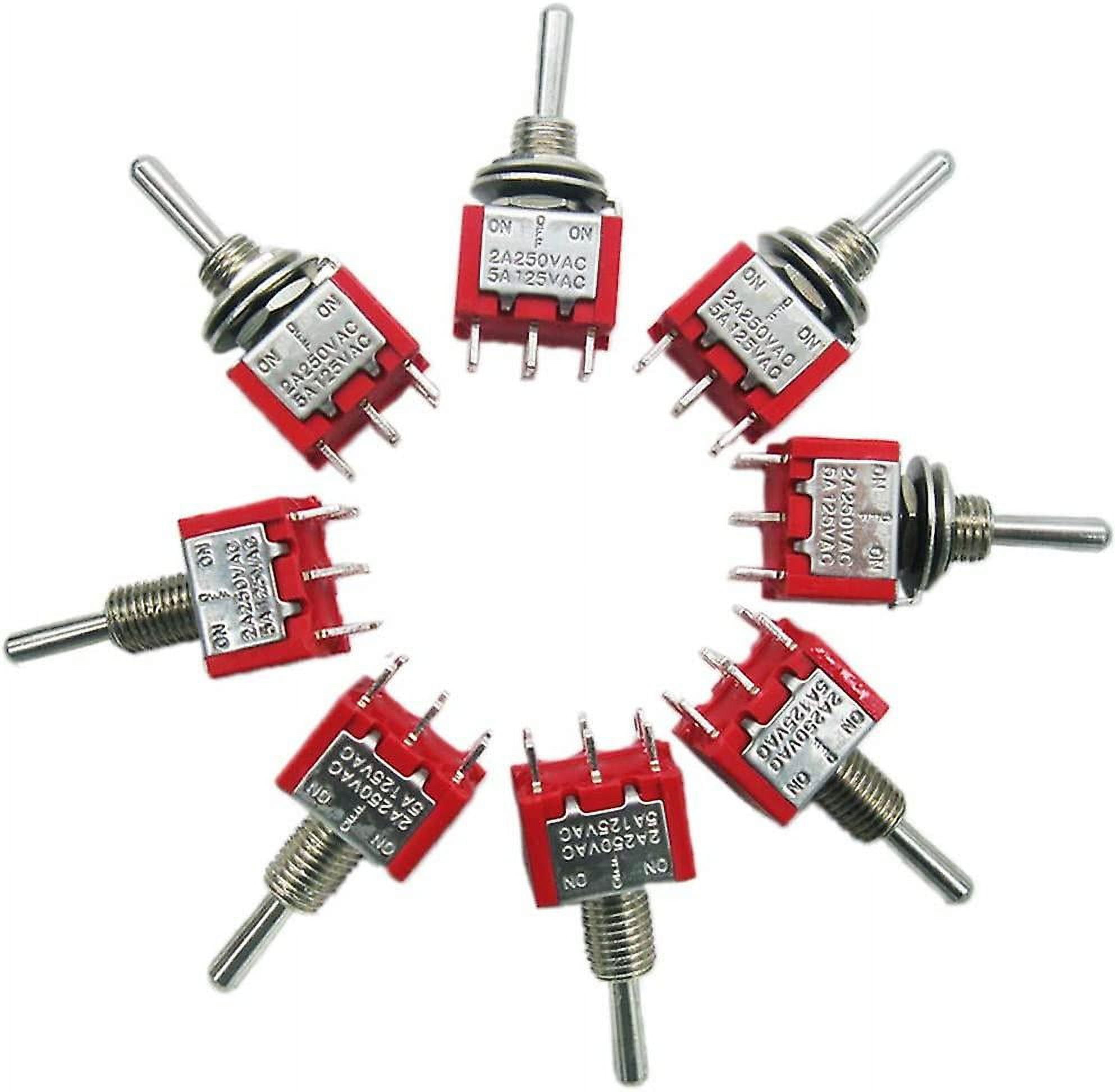 Pack Of 10 Miniature Toggle Switches Dpdt On/Off/On 6 Terminals 3 ...